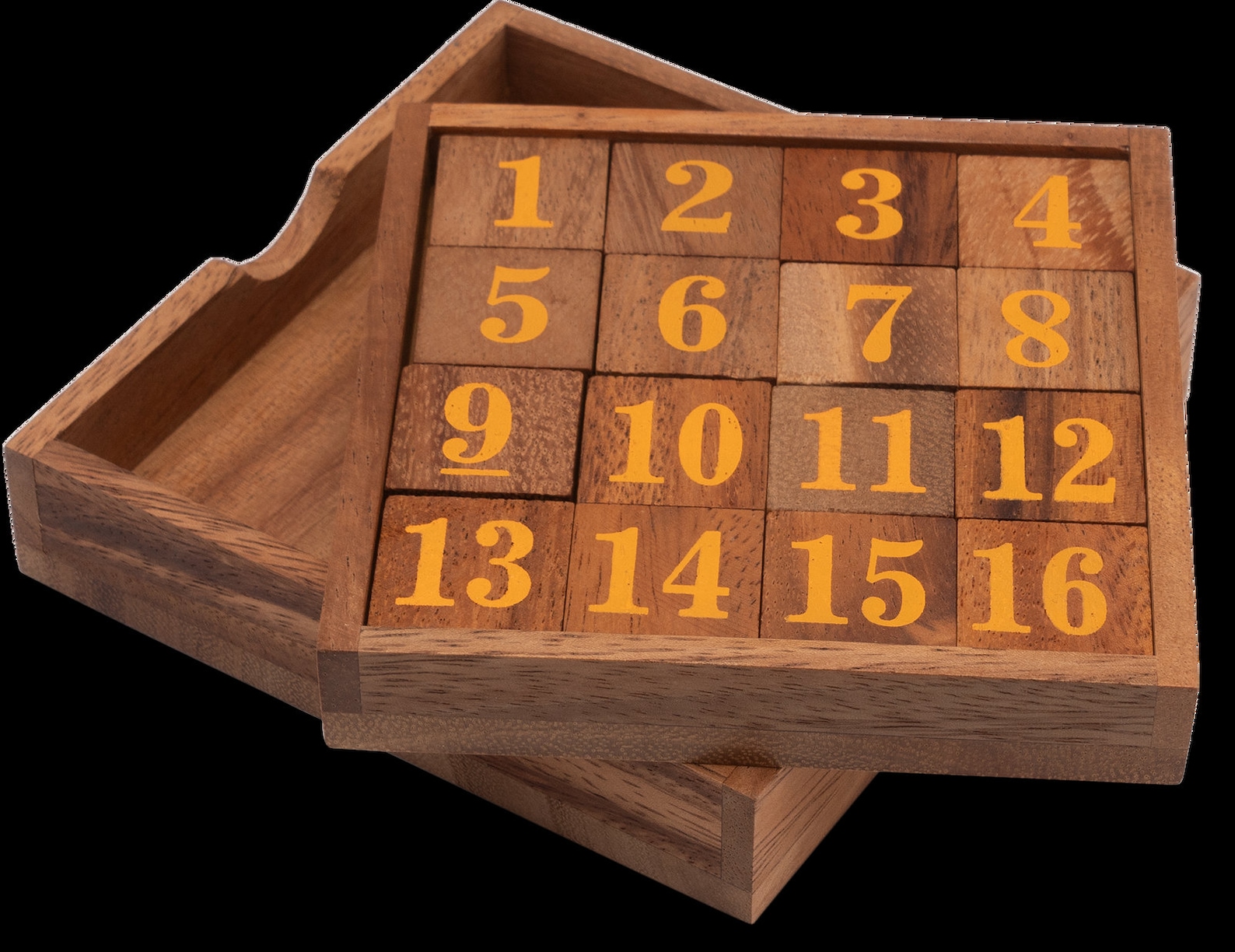 Slide 15 - Yellow Numbers - Sliding Game - Math Game - Wooden Puzzle - Etsy