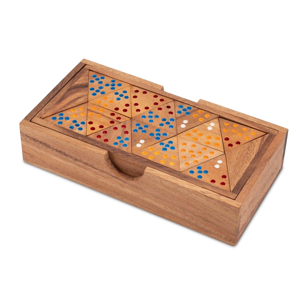 Tridomino With Points for 2 to 6 Players - With 56 Pieces in a Wooden ...