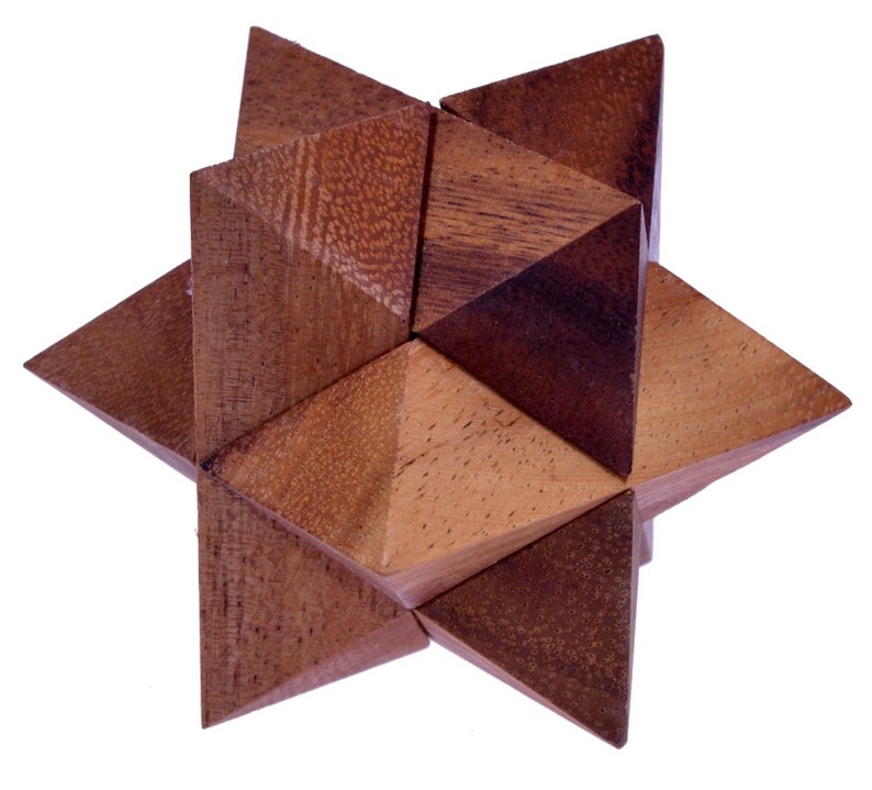 Star Size S 5 Cm Star 3D Puzzle Wooden Brain Teaser - Etsy