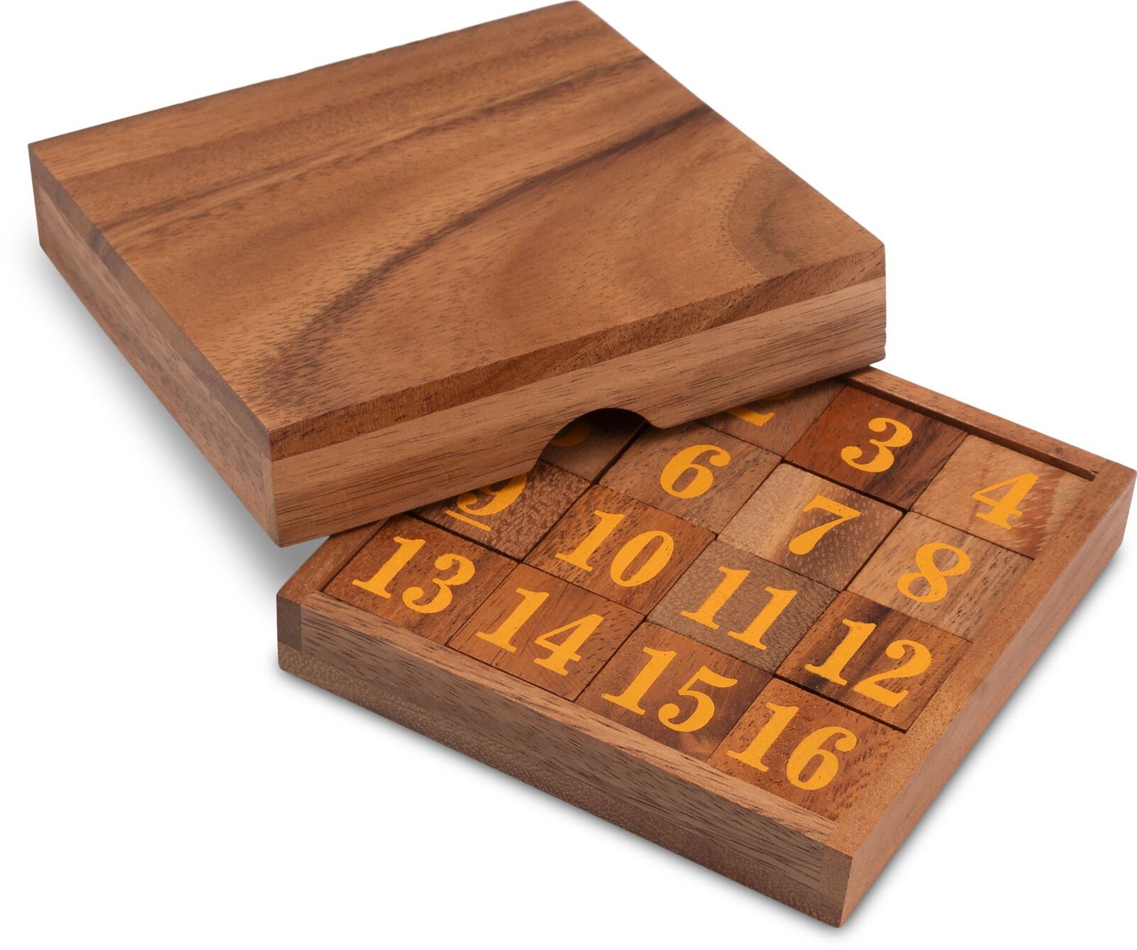 Slide 15 - Yellow Numbers - Sliding Game - Math Game - Wooden Puzzle - Etsy