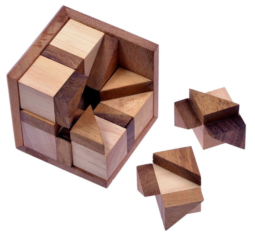 Octagon 3D Puzzle Puzzle Game With 8 Cubes in a Wooden Frame - Etsy