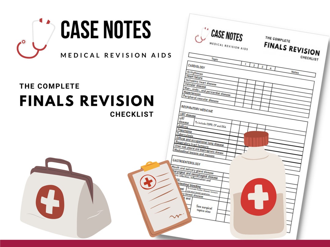 Medical Revision Checklist Case Notes Medical Revision Aids the ...