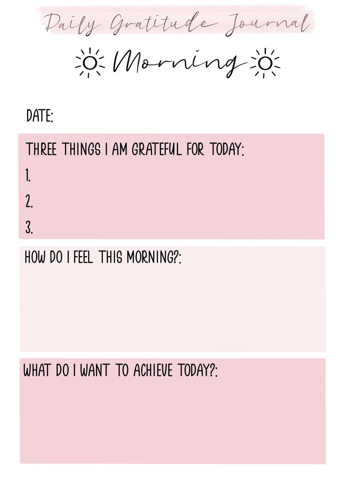 Daily Gratitude Journal Templates Morning and Night Template - Etsy