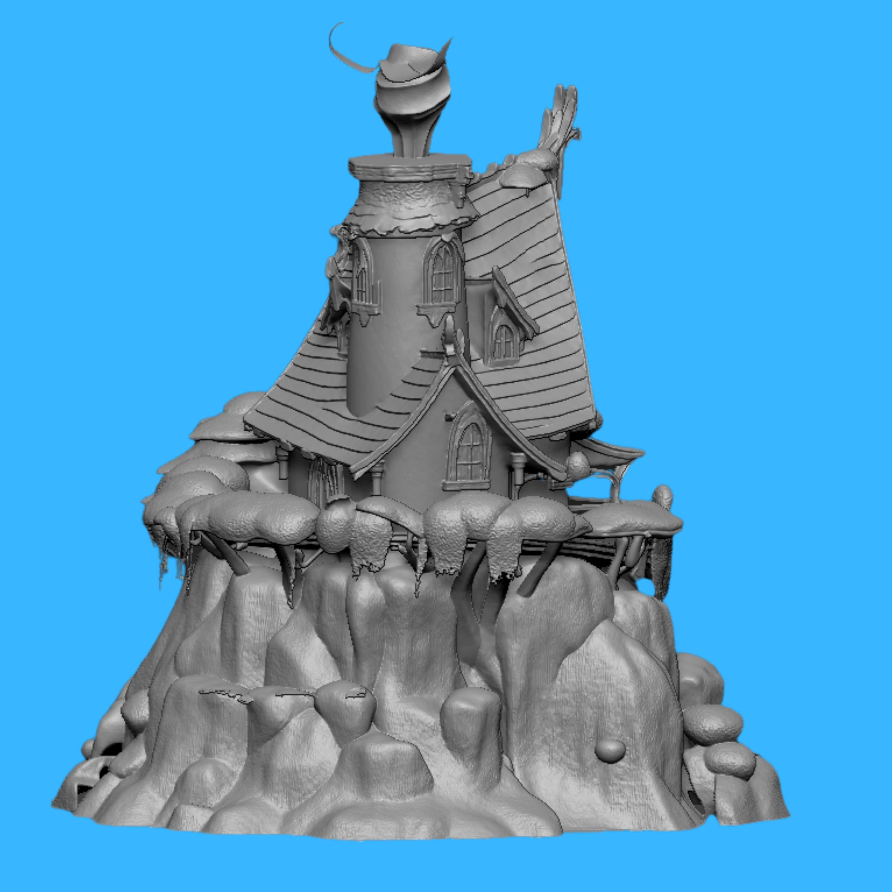 Fantasy Fairy House 3D Model STL: Waterfall Citadel, D&D Terrain (3D ...