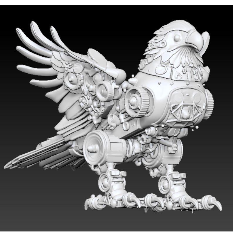 Steampunk Eagle STL: 3D Printable Mechanical Gear Statue (digital ...
