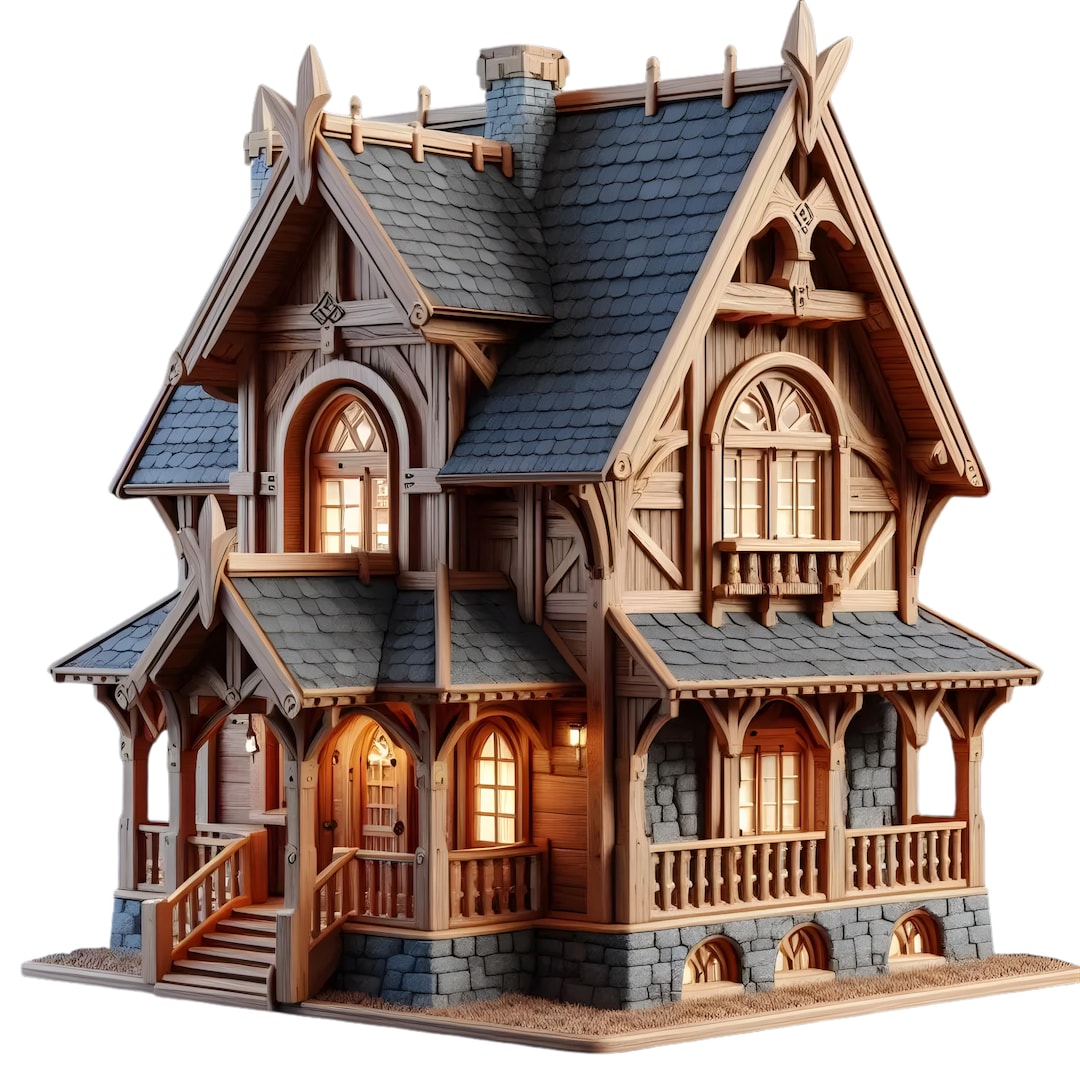 Fantasy Wooden House STL – Detailed Timber Cottage Model for Dioramas ...