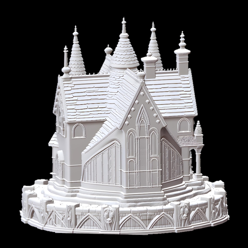 Gothic Mansion STL, Fantasy Manor House 3D Model, Dark Fantasy Diorama ...