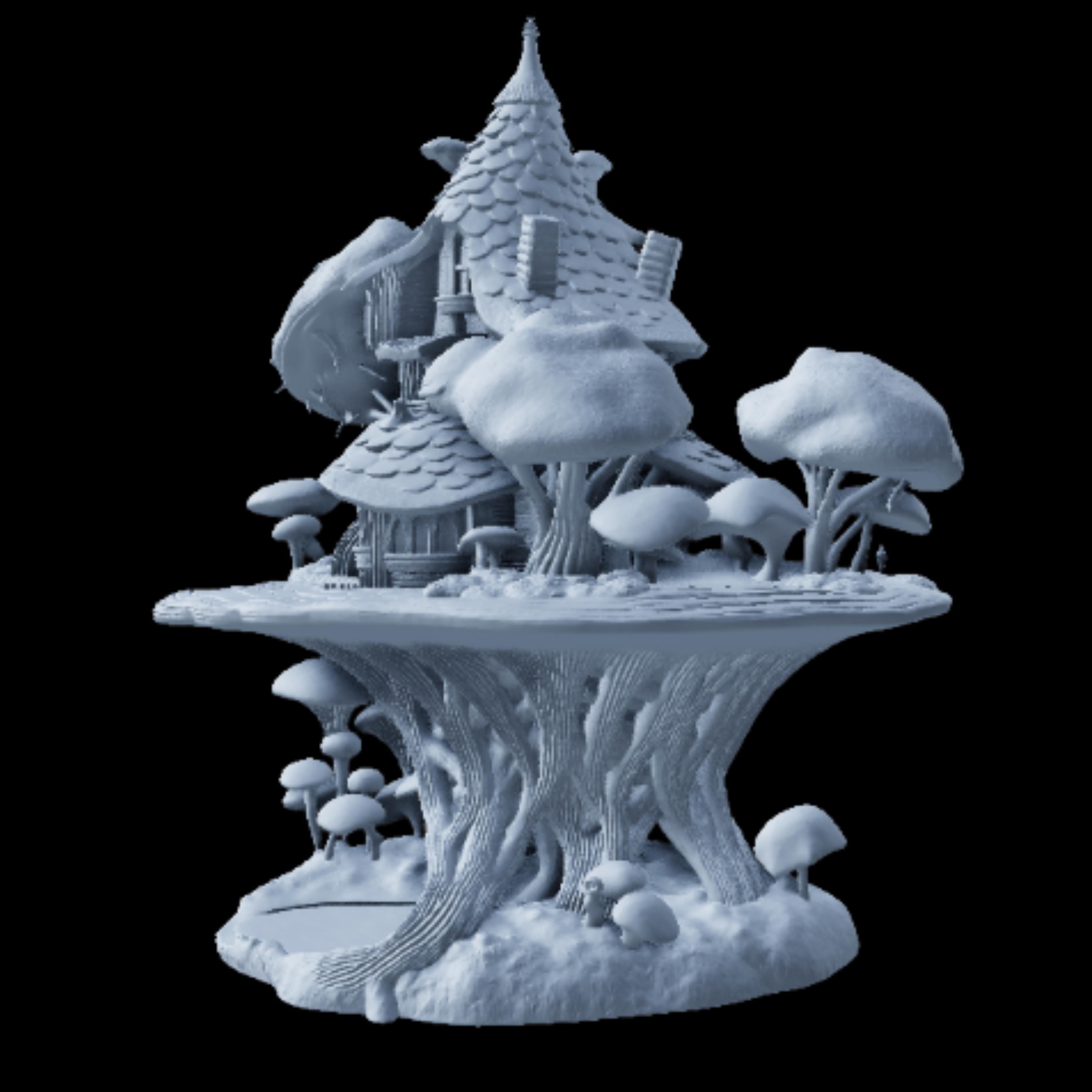 Mushroom Treehouse STL: Layered Fairy House, Dnd Terrain (digital ...