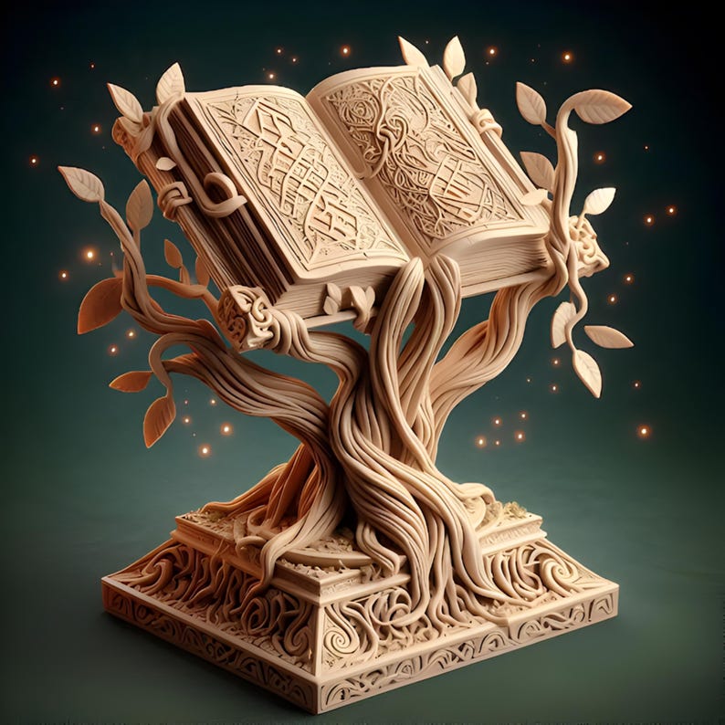 Magic Spellbook Stand 3D Model STL | Ancient Tome Display & Wizard ...