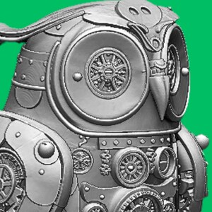 Steampunk Mechanical Owl STL | Brass Gearwork Creature 3D Model | High ...