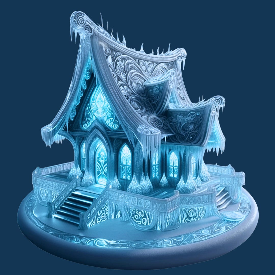 Ice Fantasy House STL | Frozen Cottage 3D Model & Winter Diorama ...