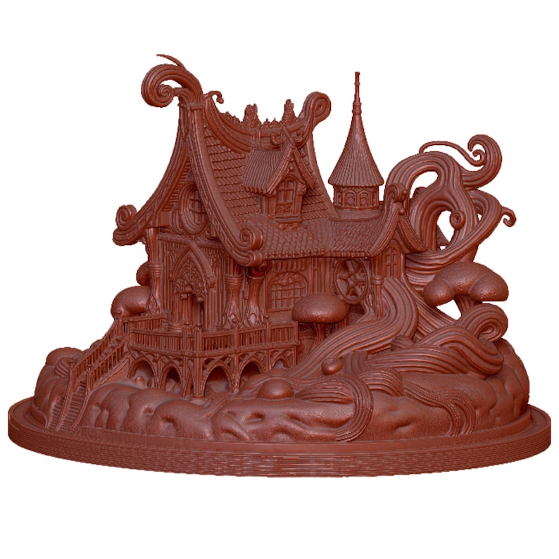 Elven Druid Tree House 3D Model | RPG Terrain Miniature (digital ...