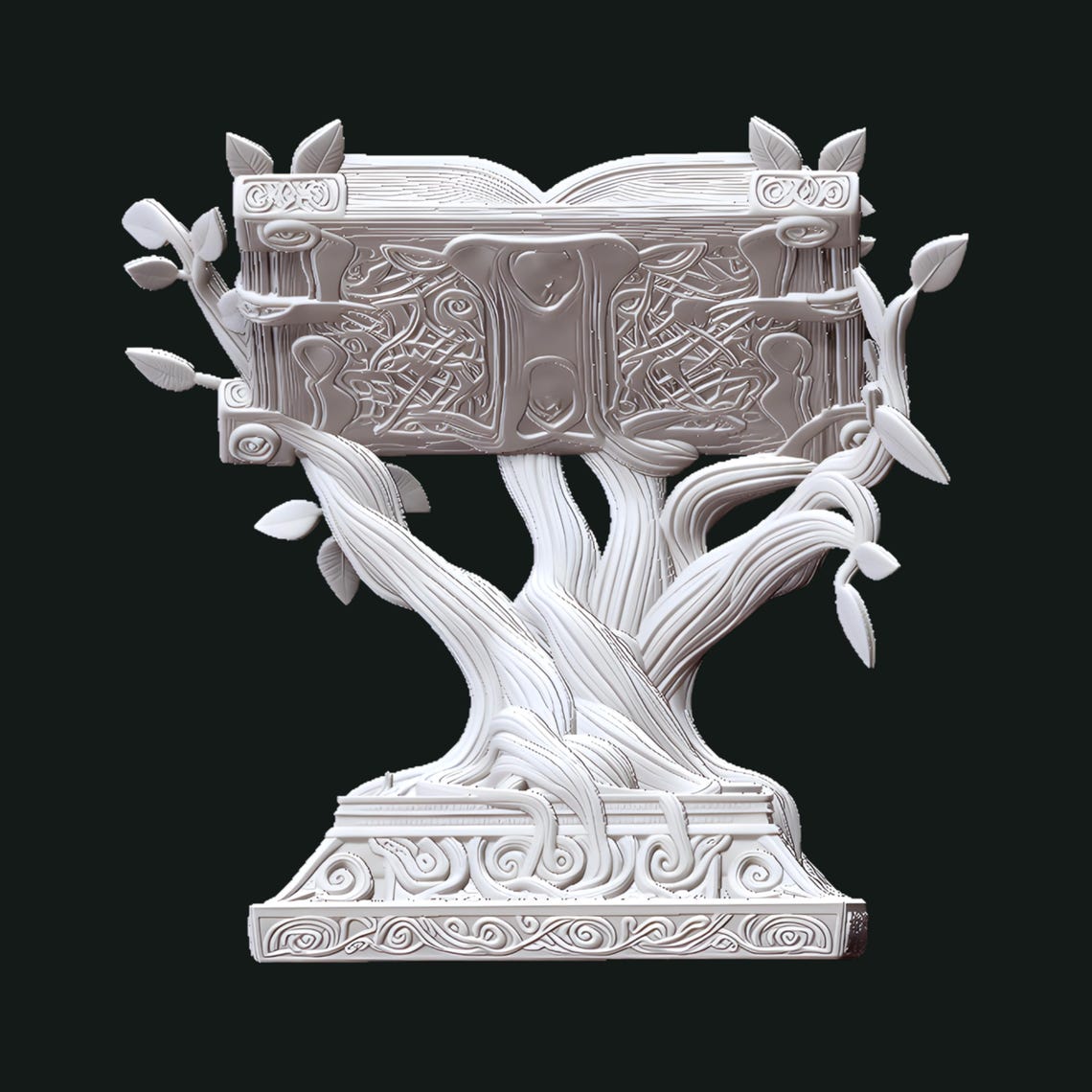 Magic Spellbook Stand 3D Model STL | Ancient Tome Display & Wizard ...