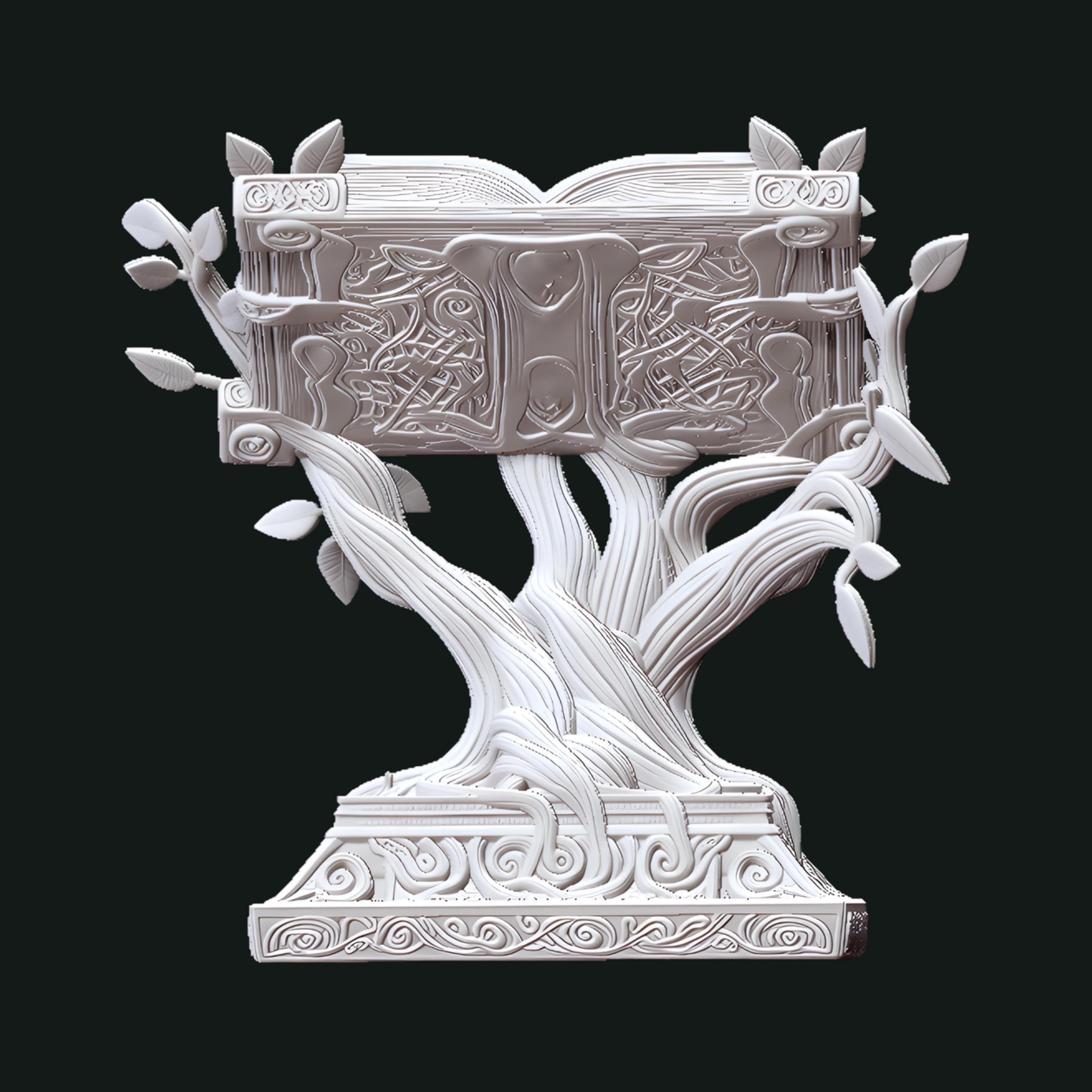 Magic Spellbook Stand 3D Model STL | Ancient Tome Display & Wizard ...