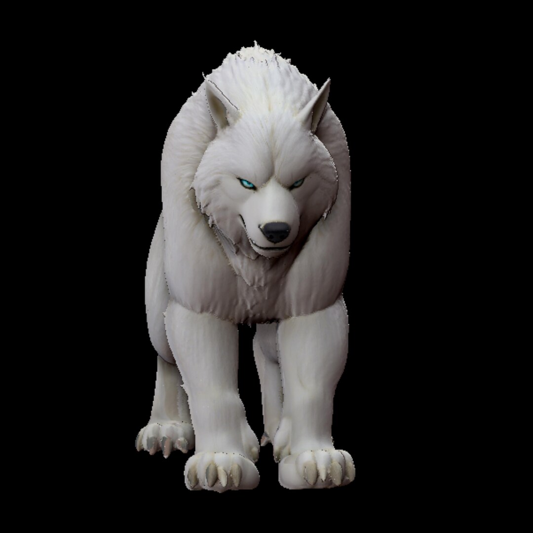 White Wolf 3D Model, Printable STL File, Fantasy Animal Figurine, High ...