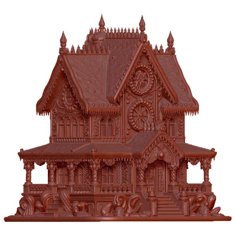 Gingerbread Mansion STL – Christmas House 3D Print Model (digital ...