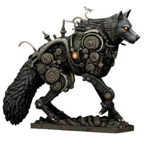 Steampunk Wolf STL | 3D Printable Statue, Digital Download, Glowing ...