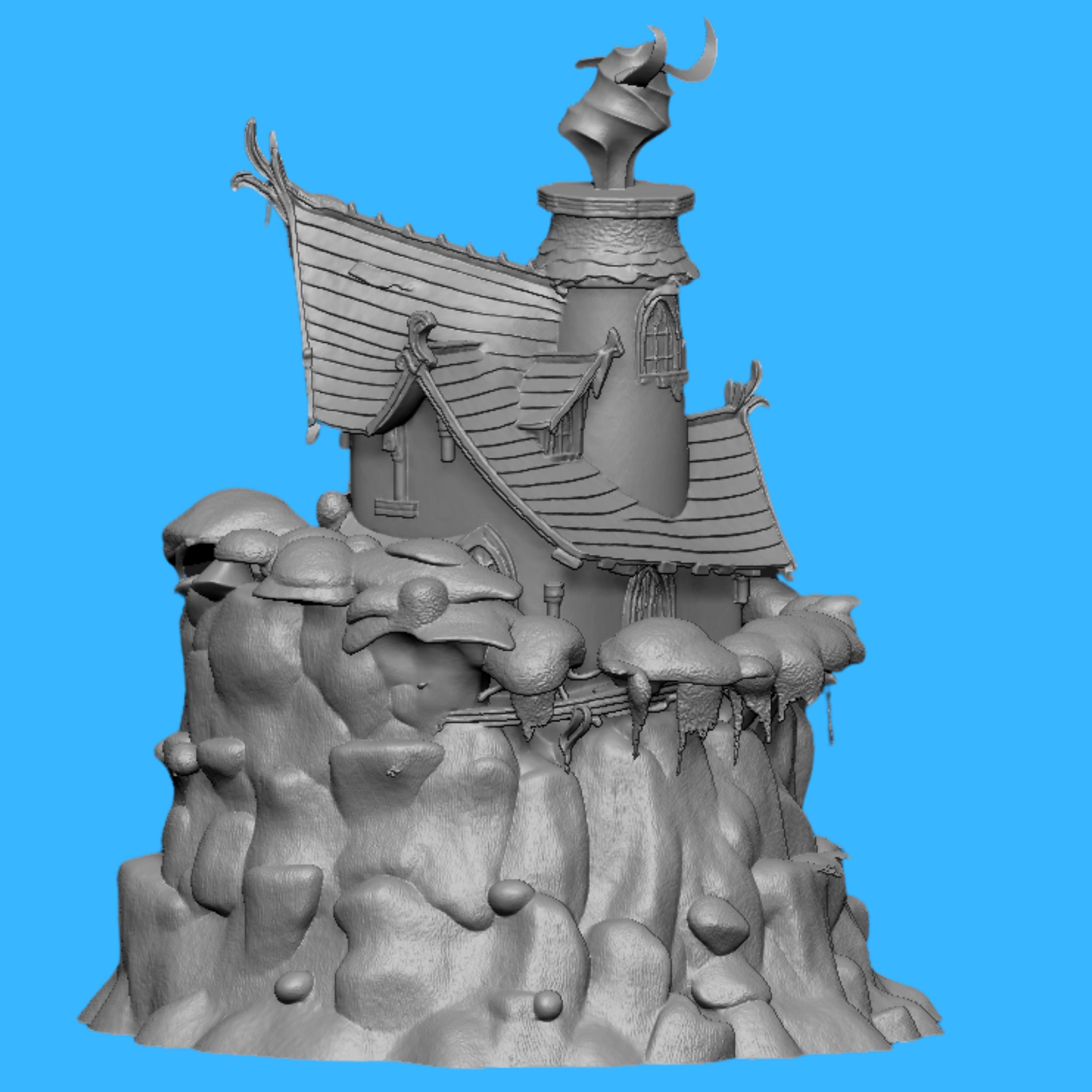 Fantasy Fairy House 3D Model STL: Waterfall Citadel, D&D Terrain (3D ...