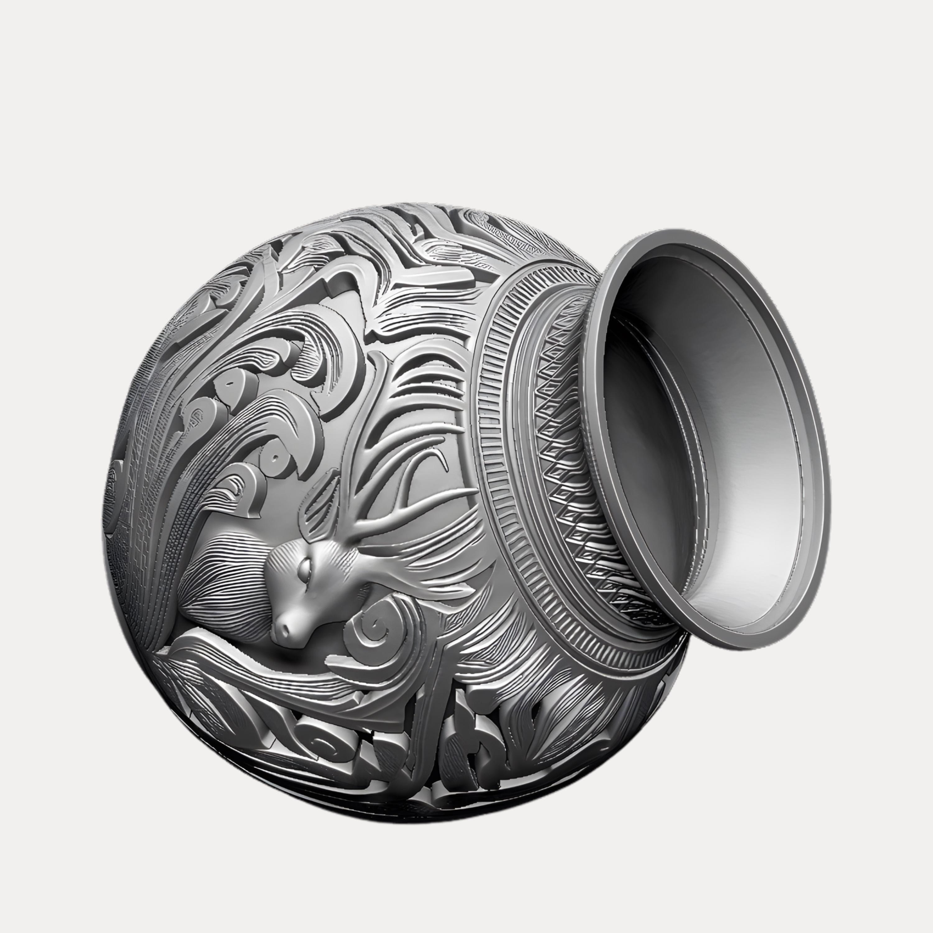 Stag Deer Vase 3D Model STL | Wildlife Relief Sculpture & Woodland ...