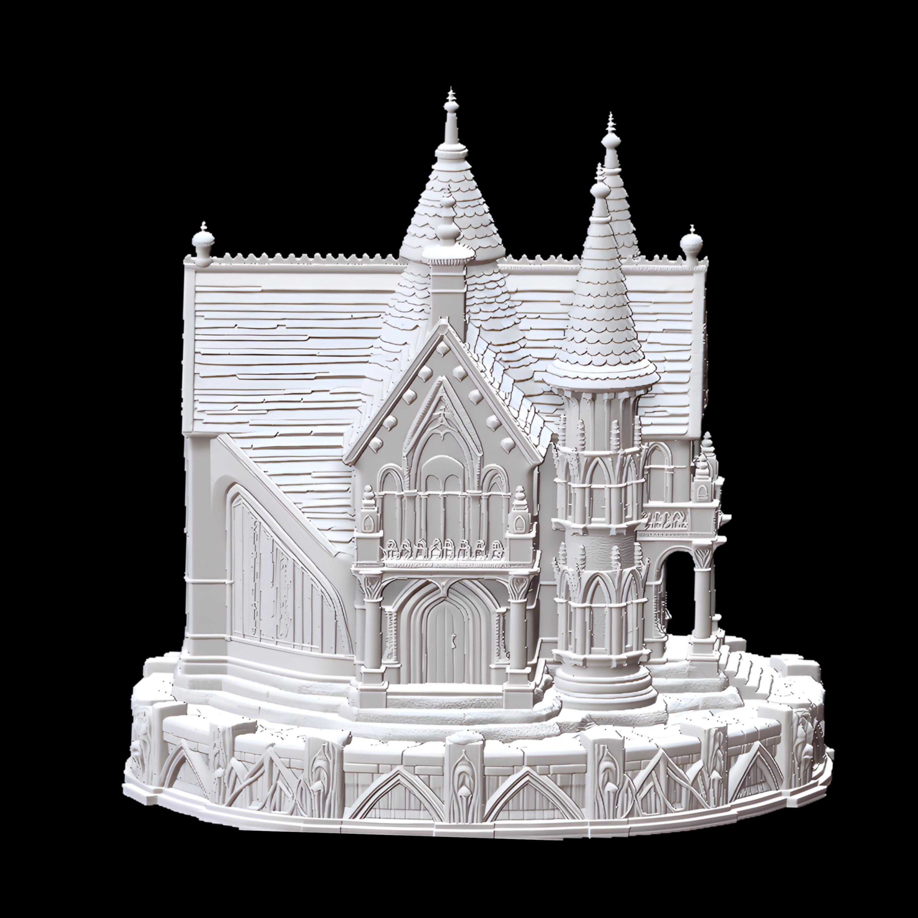 Gothic Mansion STL – Detailed Fantasy Manor Diorama 3D Printable House ...