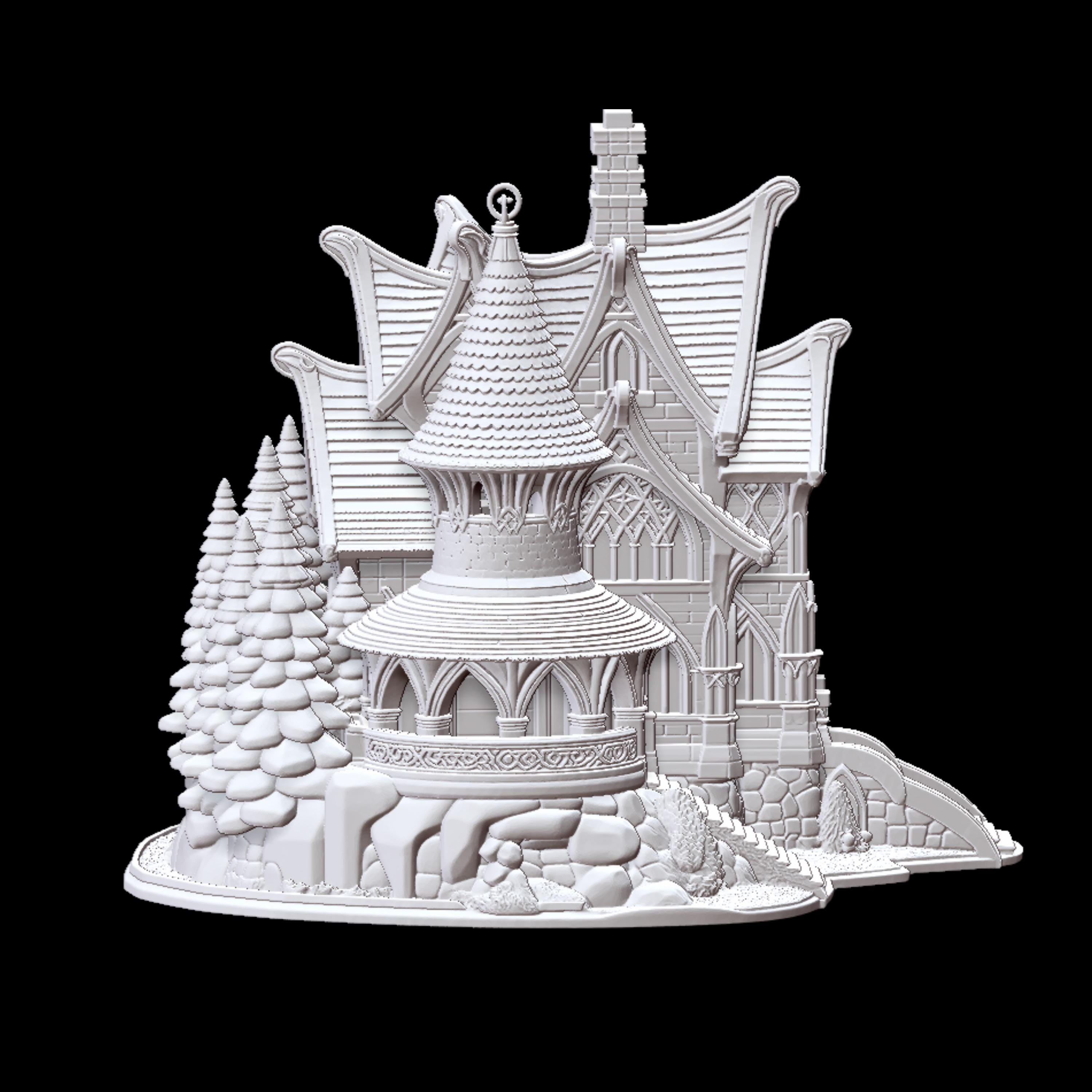Gothic Fantasy Chapel STL – Medieval Stone Church 3D Printable ...