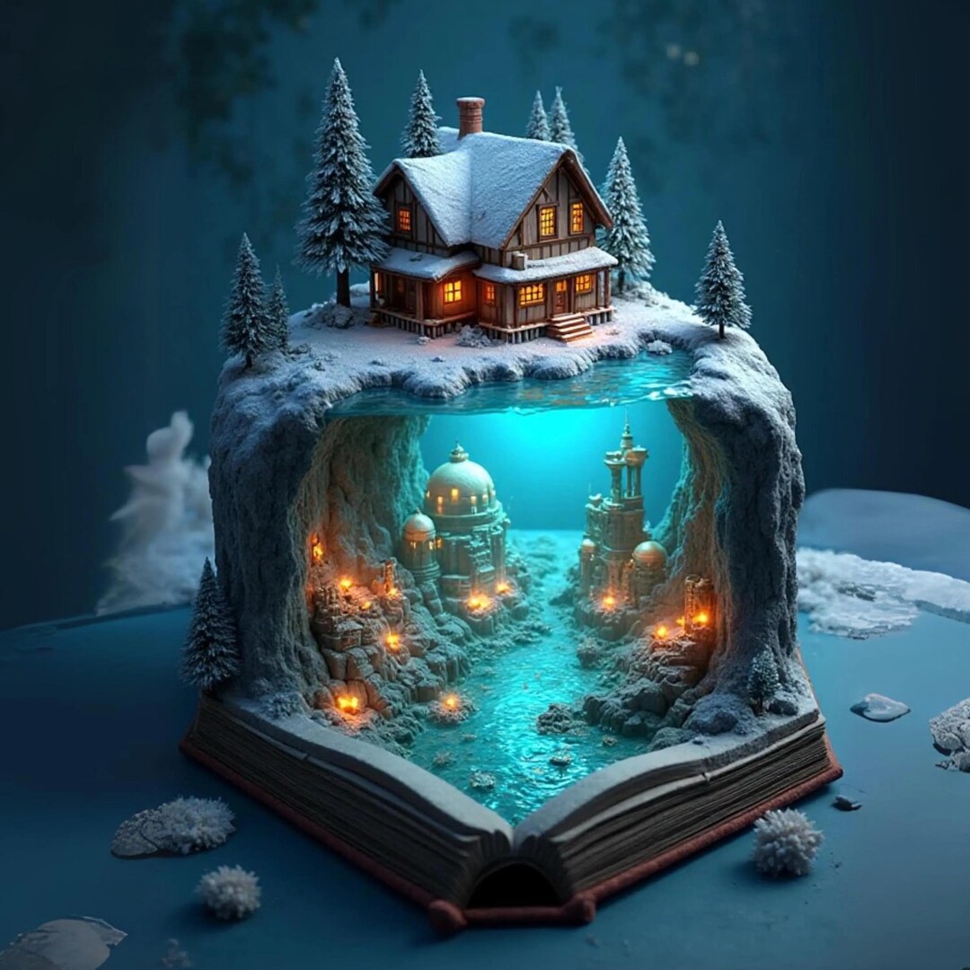 3D Printable Snow House Diorama STL | Miniature Winter Cottage ...