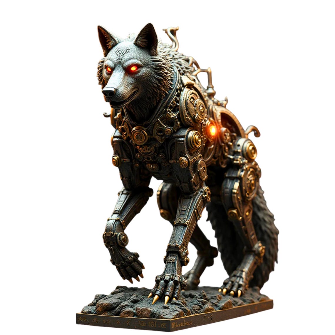 Steampunk Wolf STL | 3D Printable Statue, Digital Download, Glowing ...