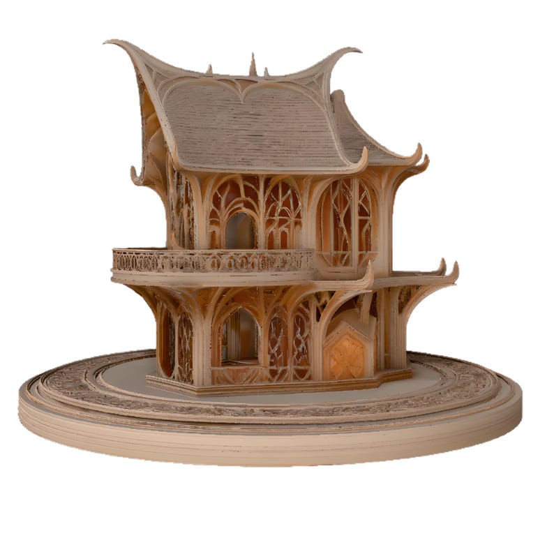 Elven House 3D Model STL | Fantasy Elf Mansion & Woodland Palace ...