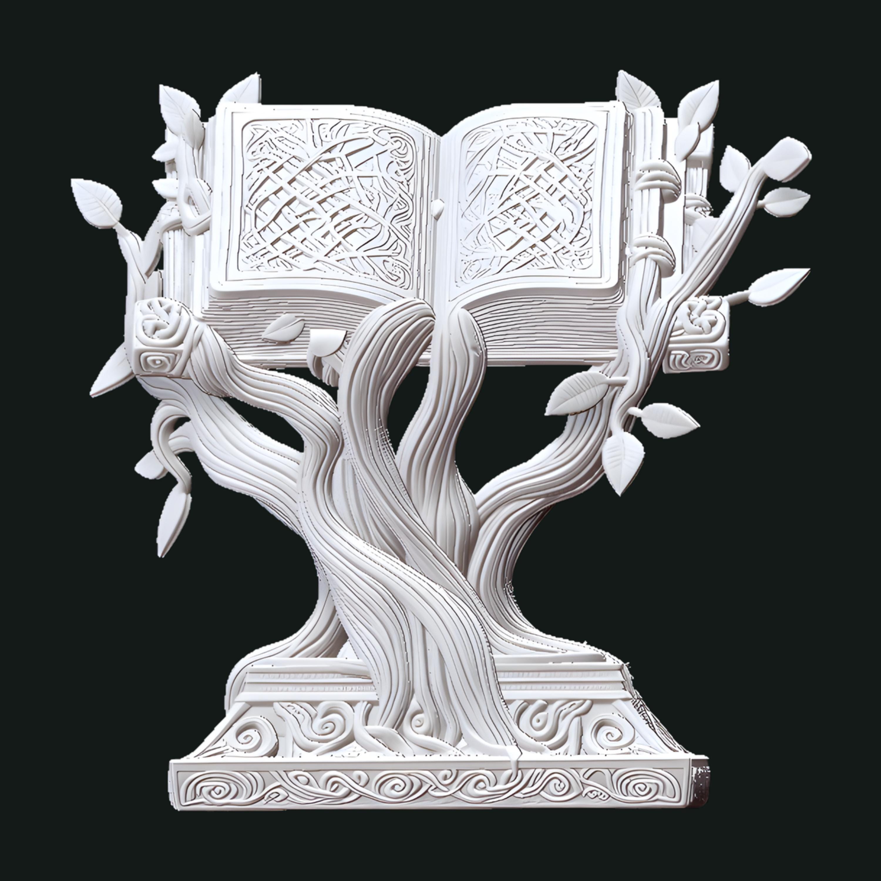Magic Spellbook Stand 3D Model STL | Ancient Tome Display & Wizard ...