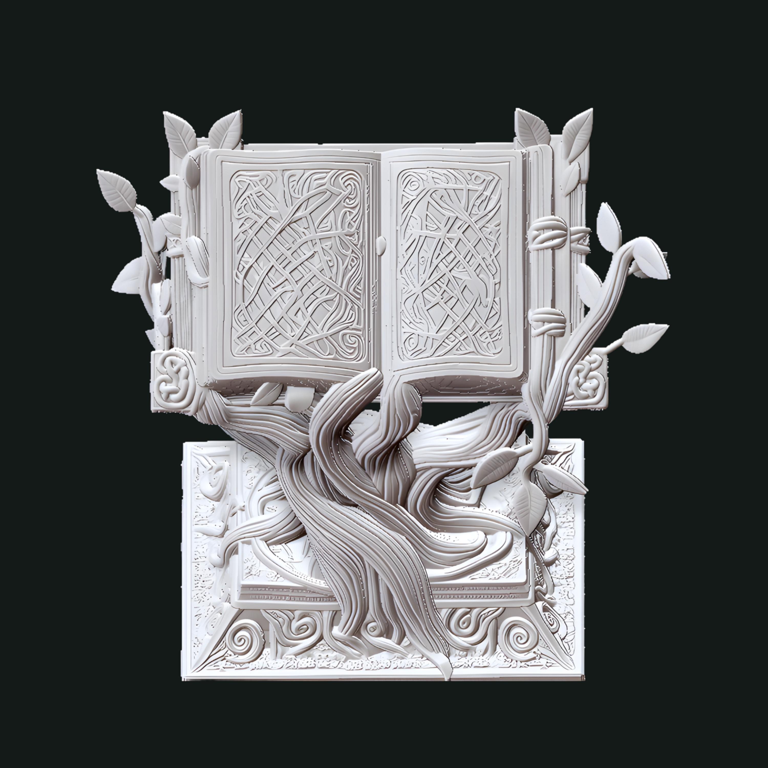 Magic Spellbook Stand 3D Model STL | Ancient Tome Display & Wizard ...