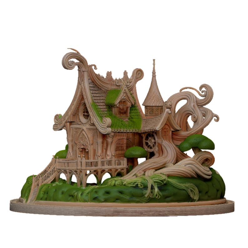 Elven Druid Tree House 3D Model | RPG Terrain Miniature (digital ...