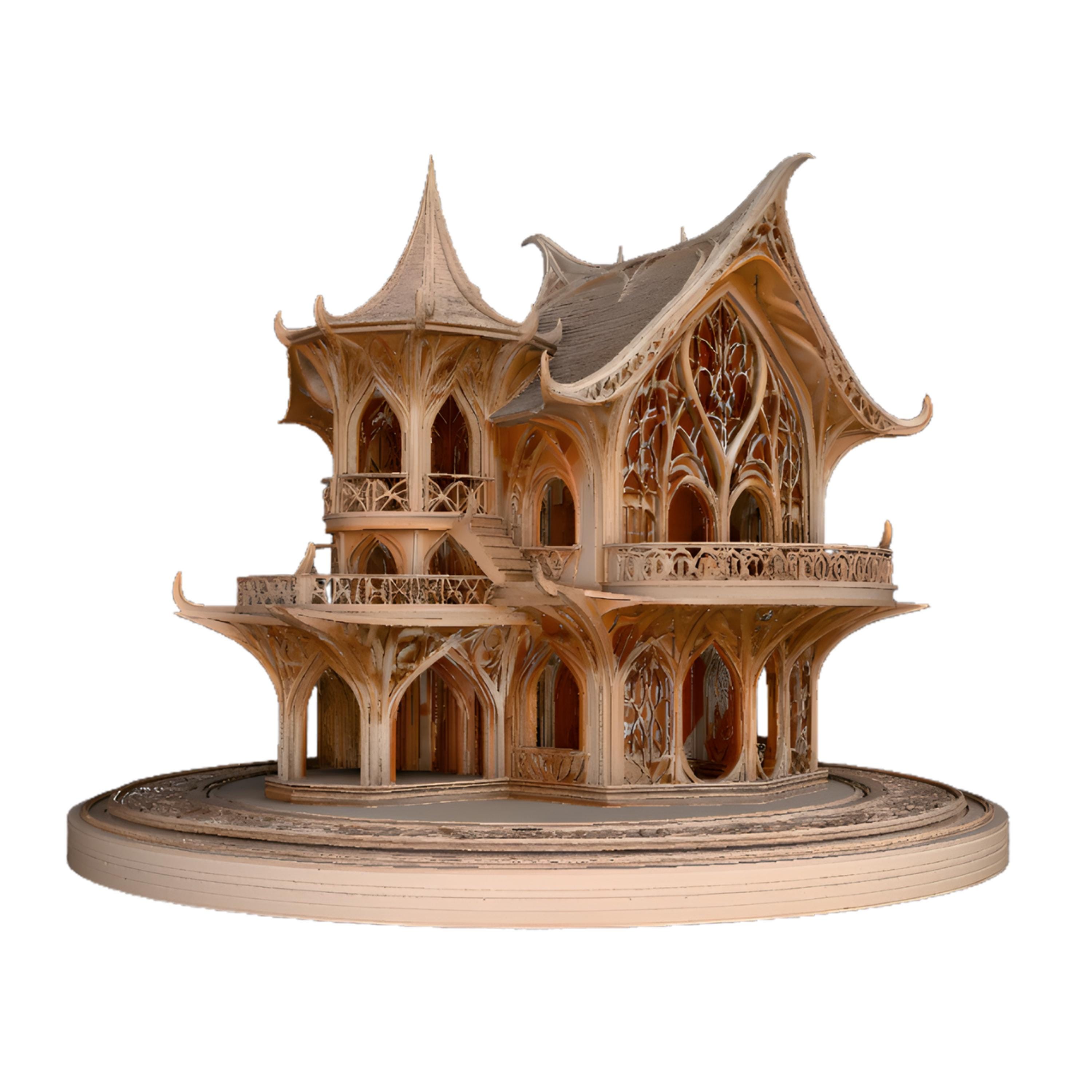 Elven House 3D Model STL | Fantasy Elf Mansion & Woodland Palace ...