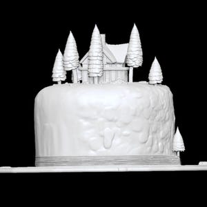 3D Printable Snow House Diorama STL | Miniature Winter Cottage ...