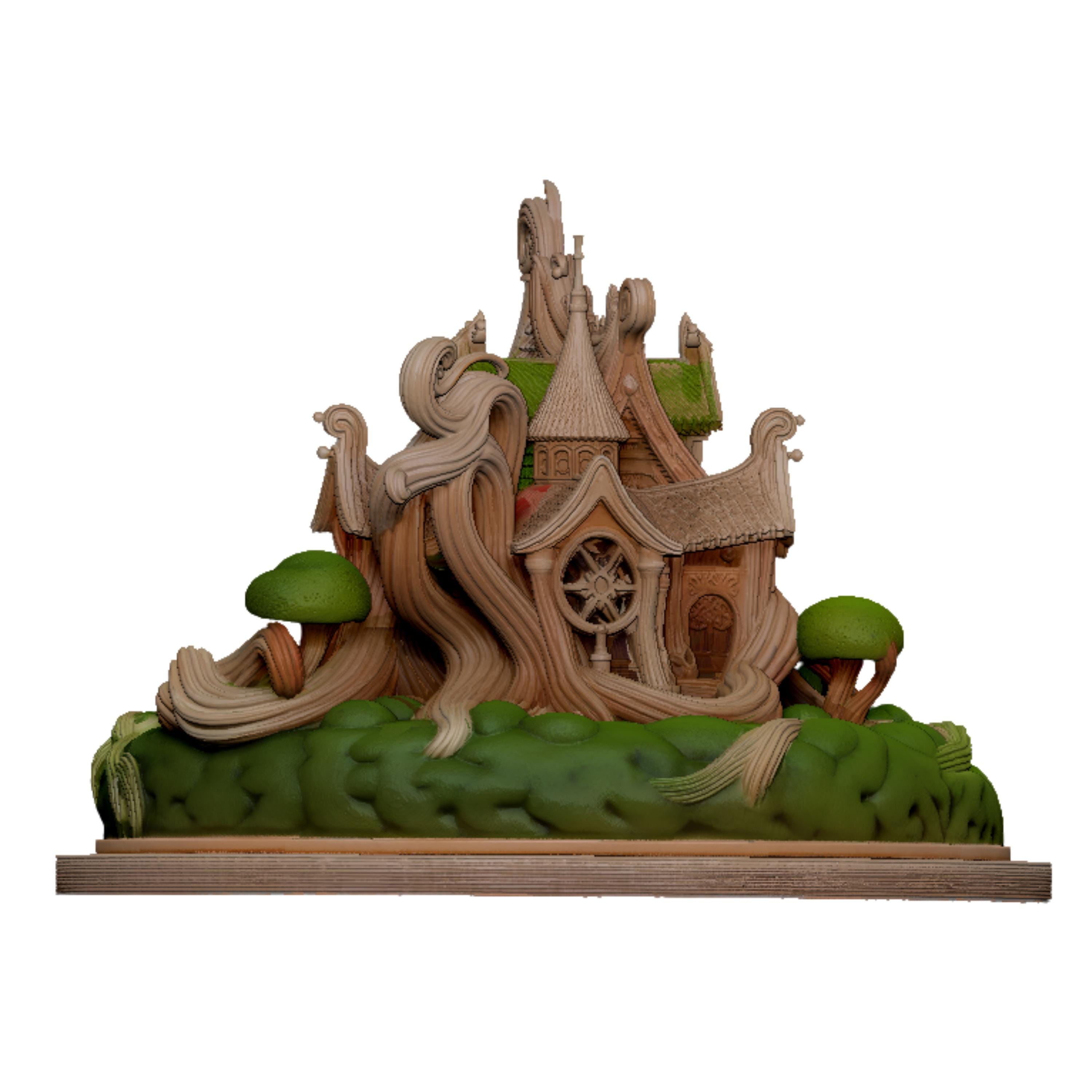 Elven Druid Tree House 3D Model | RPG Terrain Miniature (digital ...