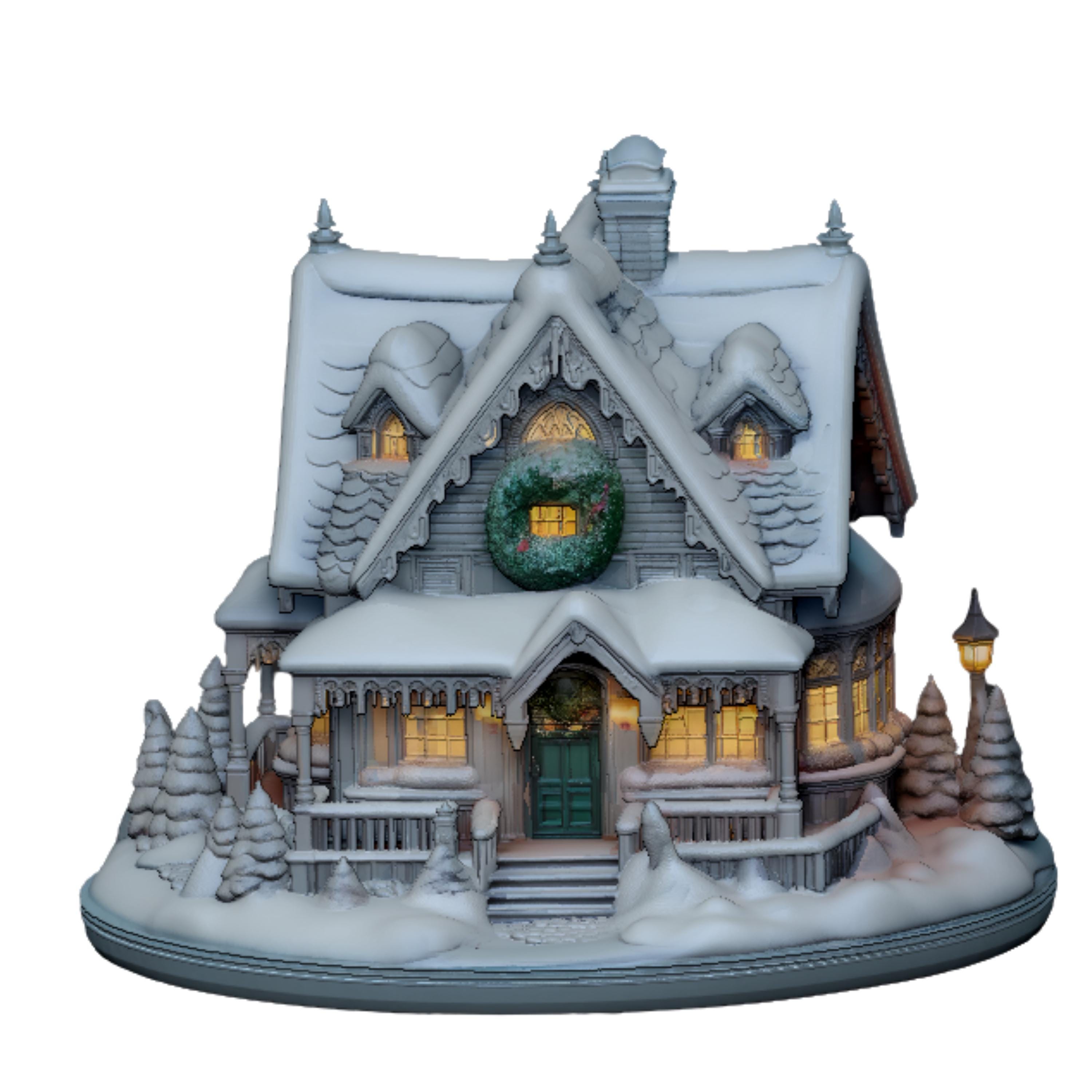 Victorian Winter Mansion STL: Christmas Village House 3D Printable ...