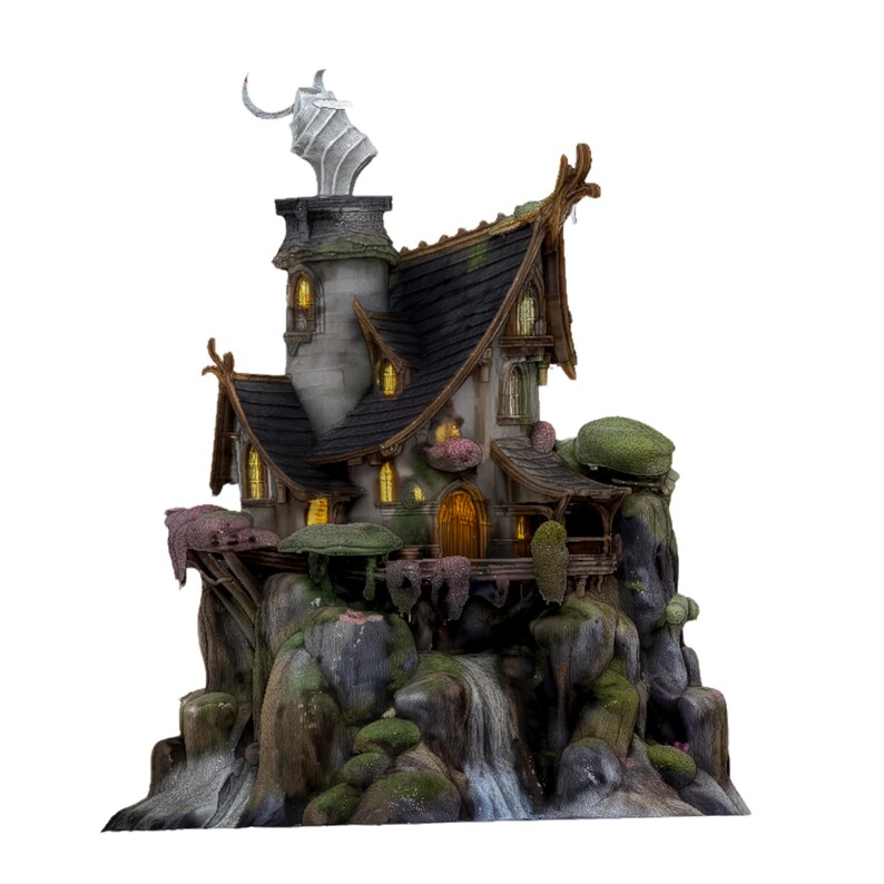 Fantasy Fairy House 3D Model STL: Waterfall Citadel, D&D Terrain (3D ...