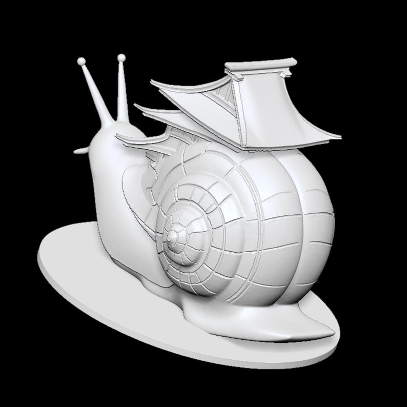 Japanese Temple Snail House 3D Print STL File, Fantasy Figurine ...