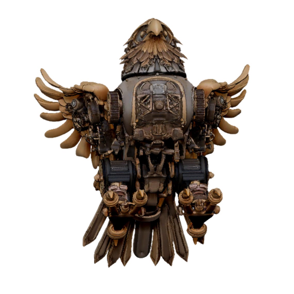 Steampunk Eagle STL: 3D Printable Mechanical Gear Statue (digital ...