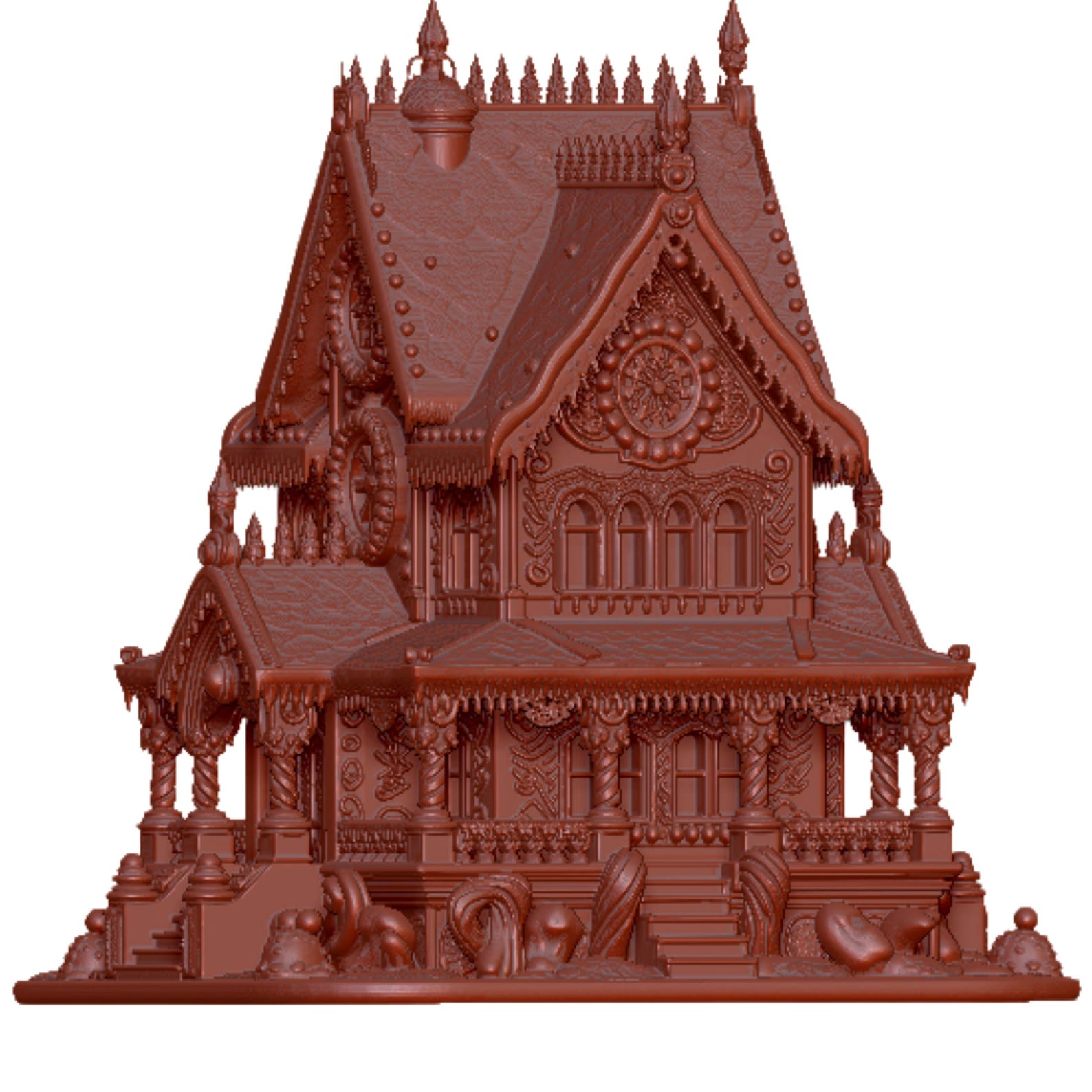 Gingerbread Mansion STL – Christmas House 3D Print Model (digital ...