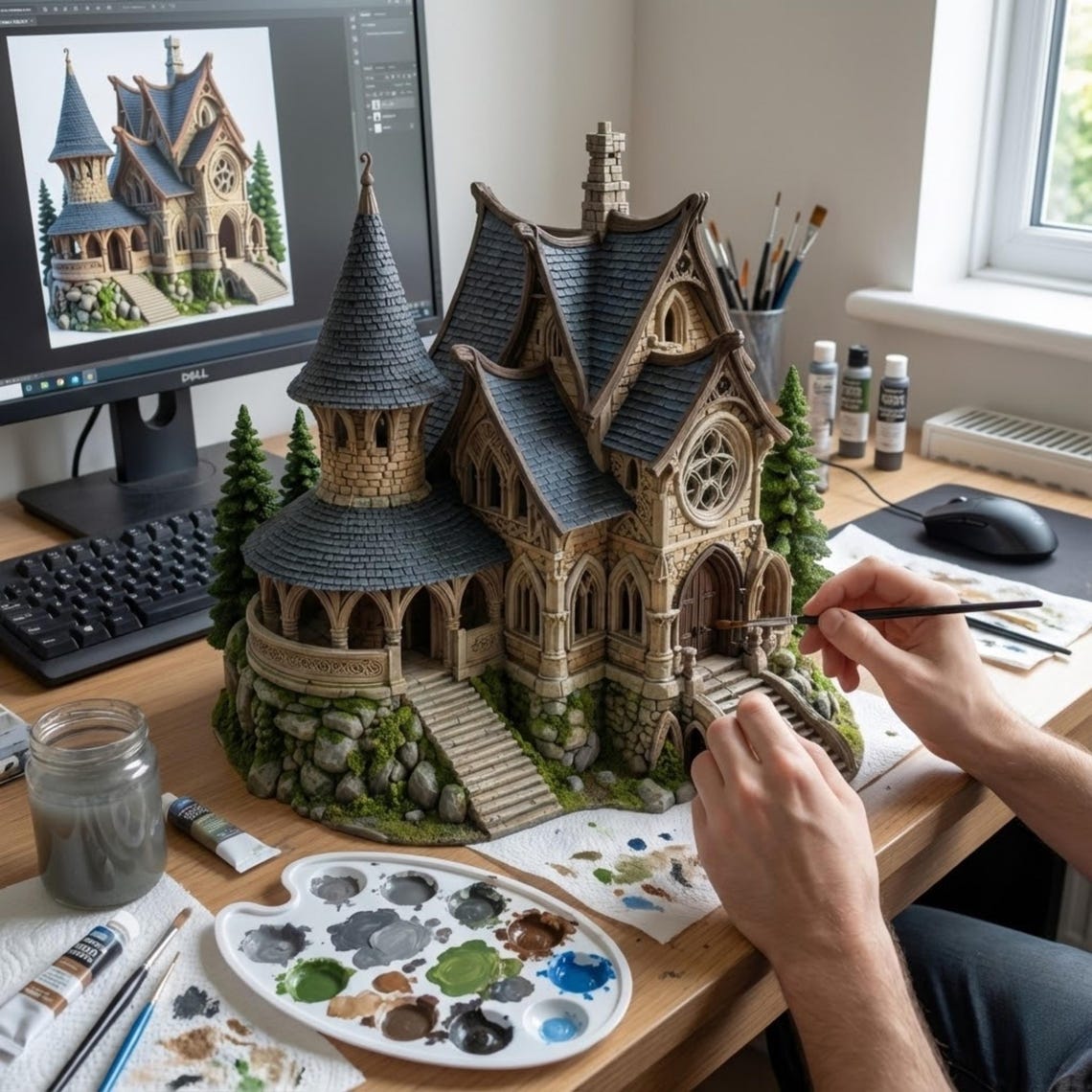 Gothic Fantasy Chapel STL – Medieval Stone Church 3D Printable ...