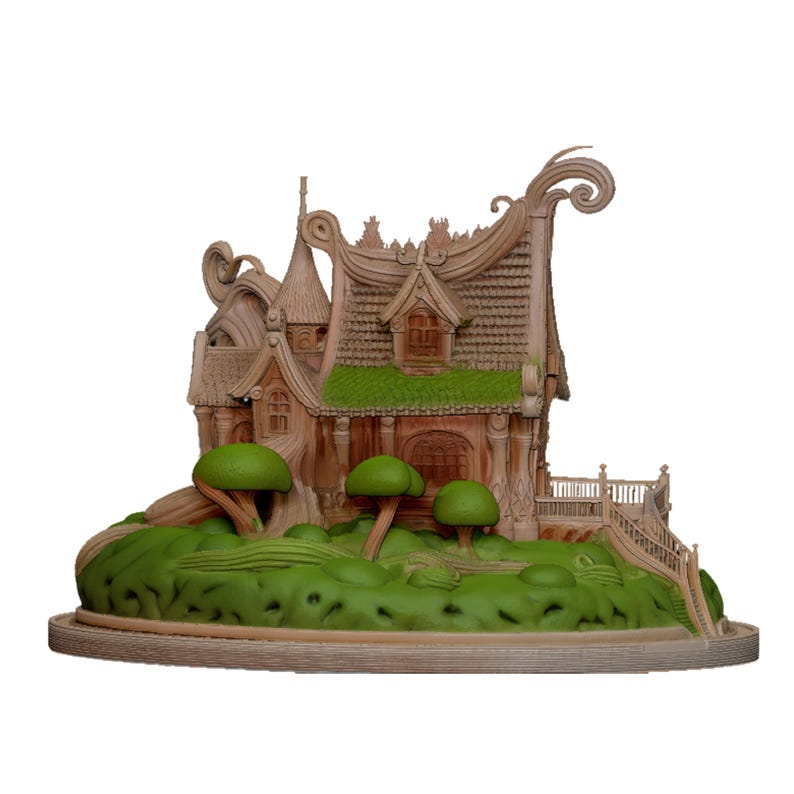 Elven Druid Tree House 3D Model | RPG Terrain Miniature (digital ...