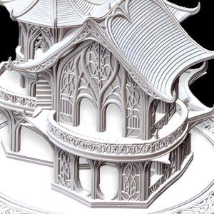 Elven House 3D Model STL | Fantasy Elf Mansion & Woodland Palace ...