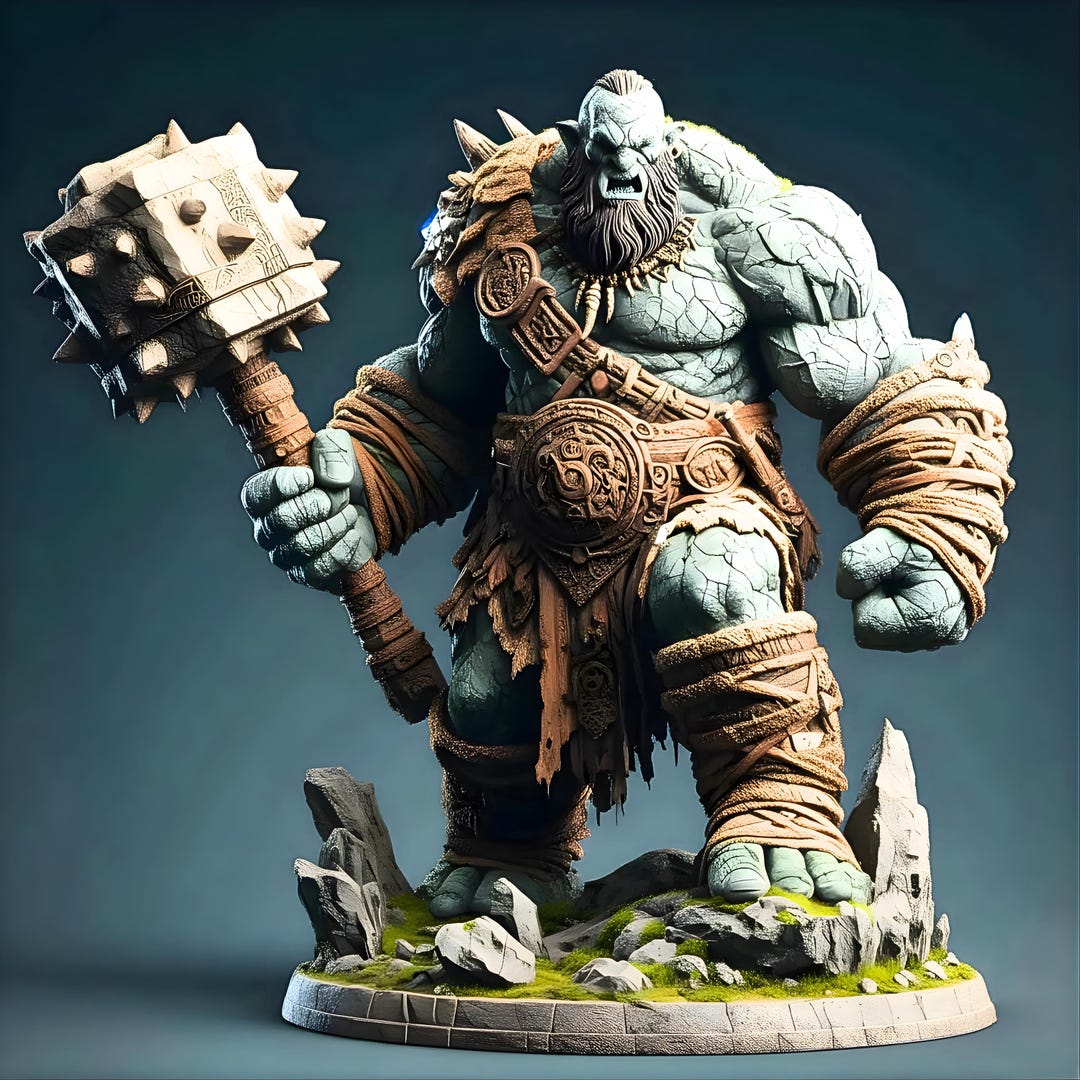 Spiked Mace Giant 3D Model STL | Brutal Stone Club Monster & Dnd ...