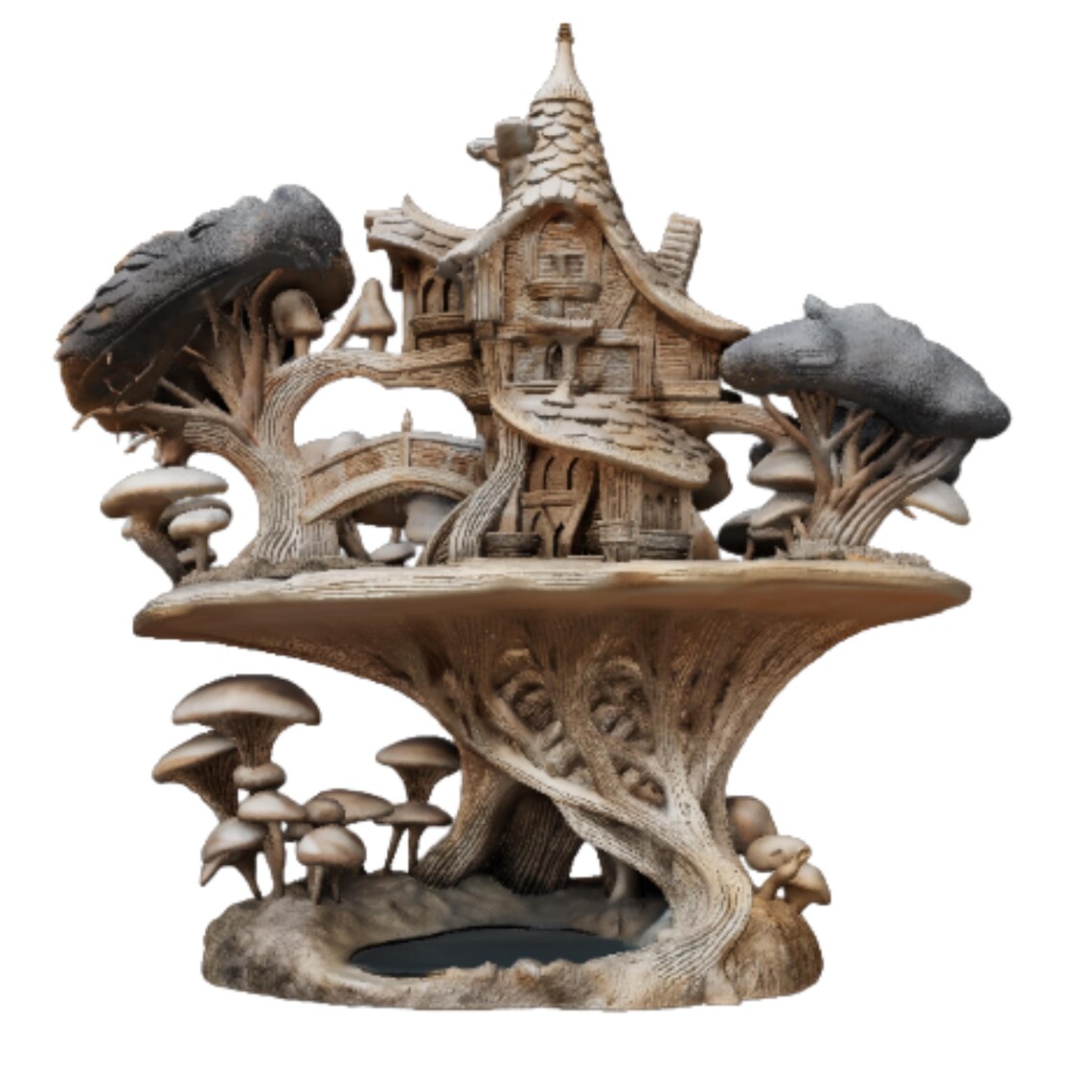 Mushroom Treehouse STL: Layered Fairy House, Dnd Terrain (digital ...