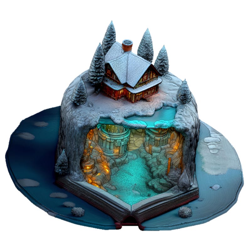 3D Printable Snow House Diorama STL | Miniature Winter Cottage ...