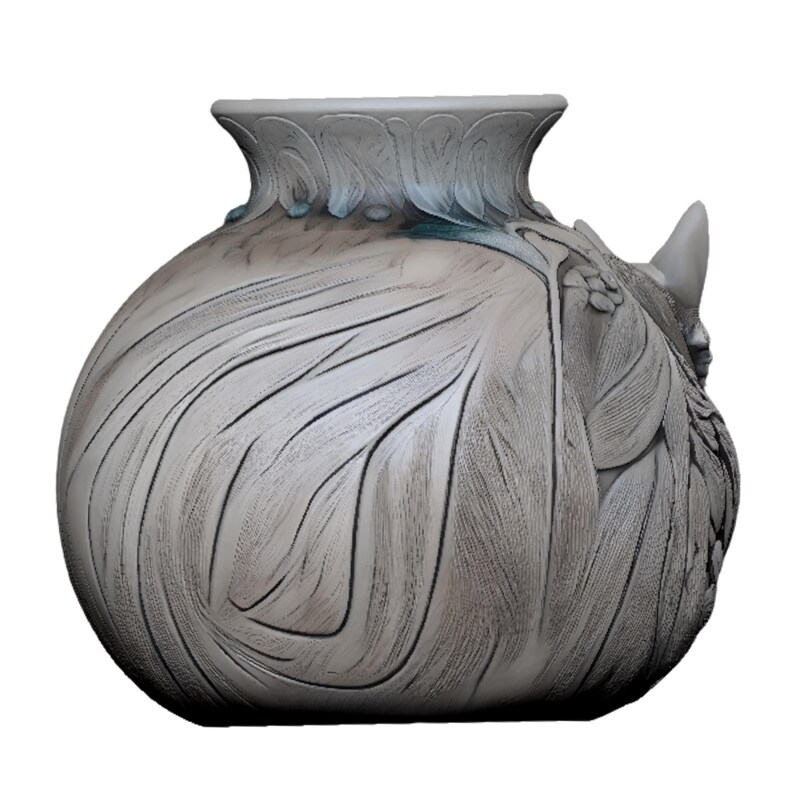 Carved Fox Vase 3D Model: Floral Home Decor (digital STL File) - Etsy