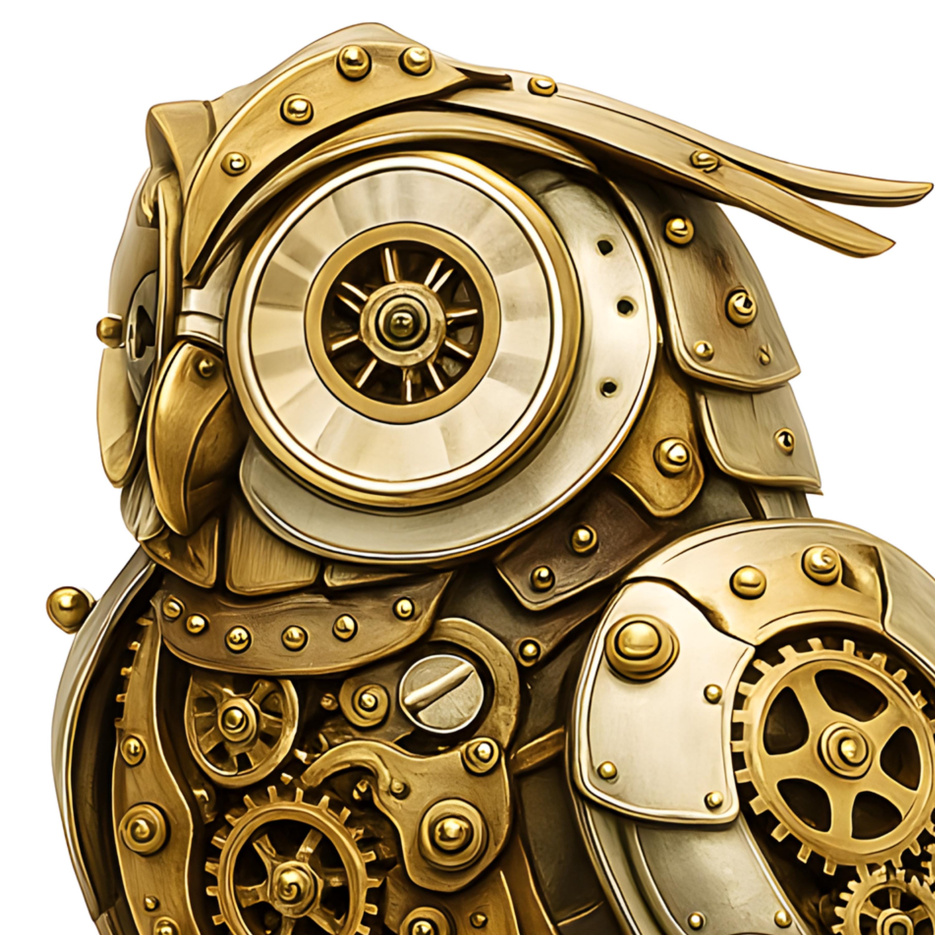 Steampunk Mechanical Owl STL | Brass Gearwork Creature 3D Model | High ...