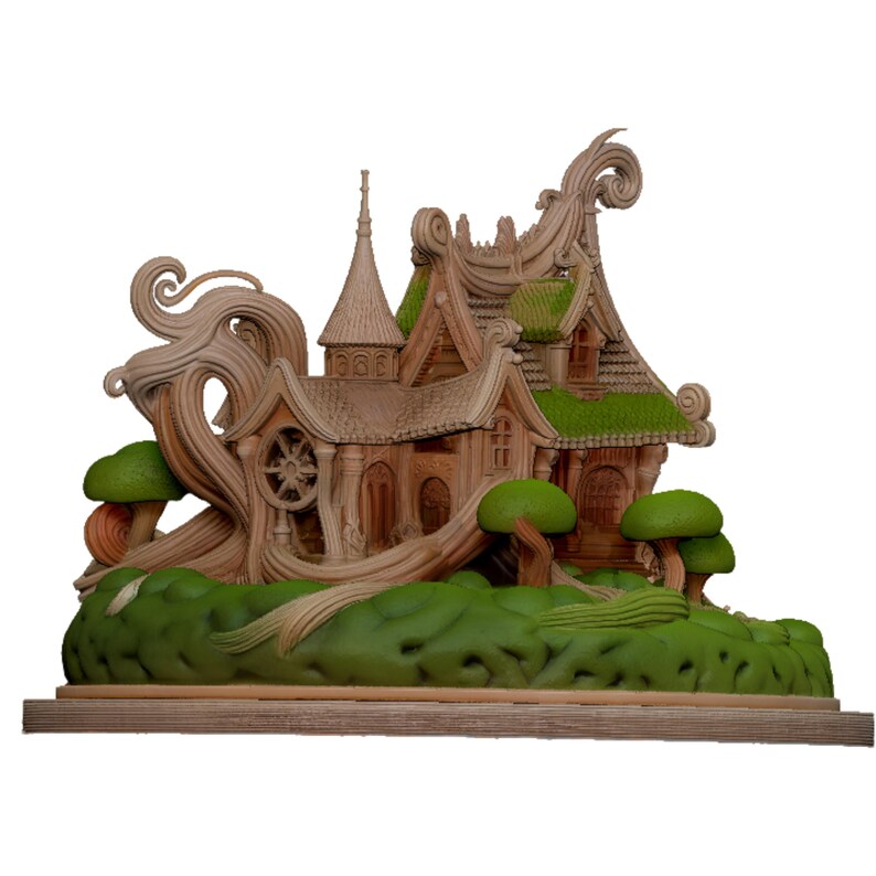 Elven Druid Tree House 3D Model | RPG Terrain Miniature (digital ...