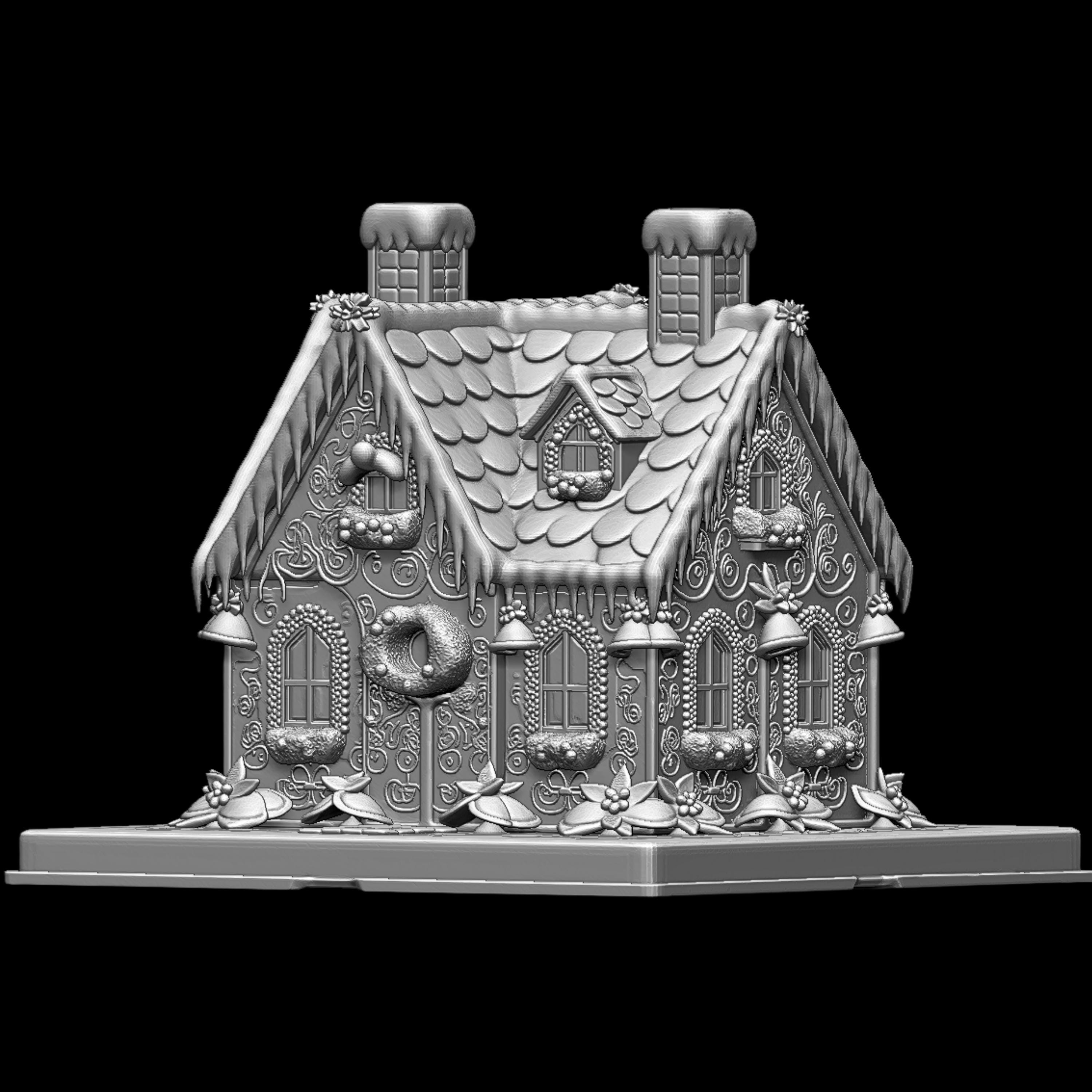 Gingerbread House 3D Model STL | Christmas Home Decor & Holiday Village ...