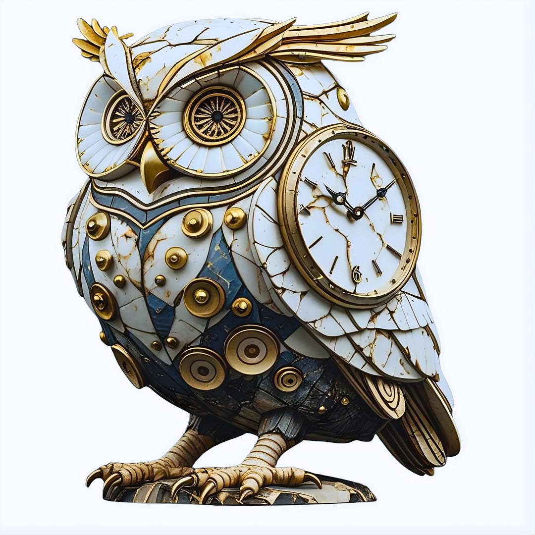 Steampunk Clockwork Owl 3D Model STL | Brass Mechanical Animal Statue ...